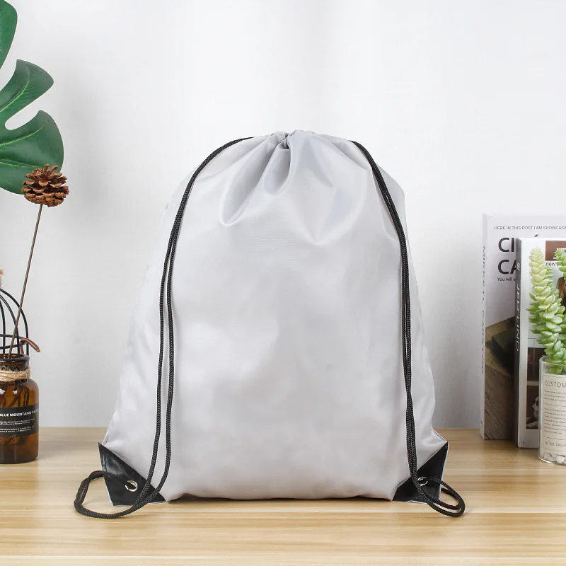 Multi Color Advertising 210d Portable Reusable Outdoor Recycle Plain Sport Polyester Drawstring ...