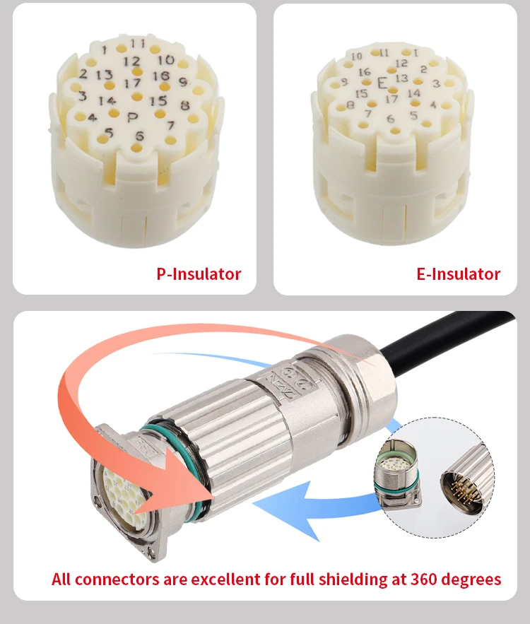 M623 Aviation Plug Signal Connector 6/7/9/12/17-Pin Male Female ...