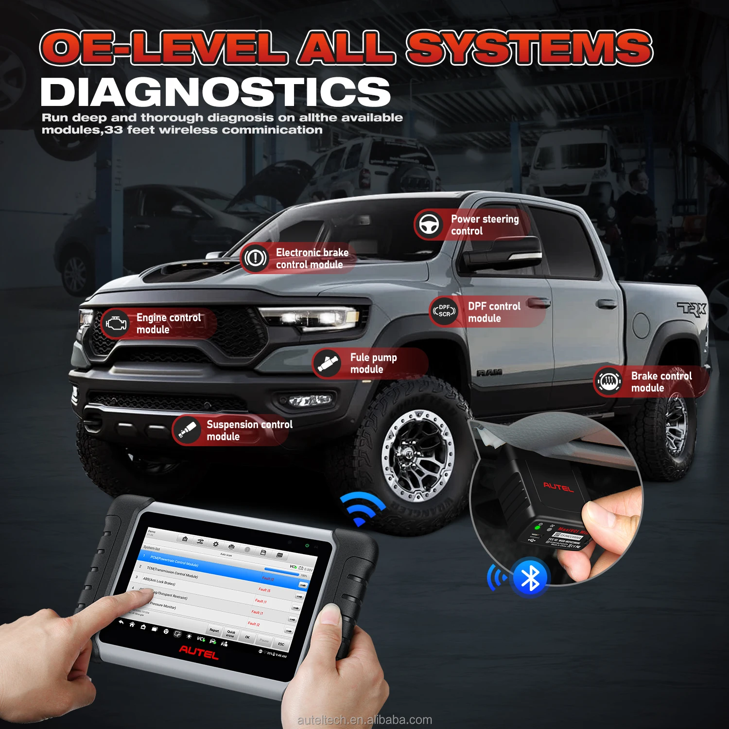 Autel Maxipro MP808BT PRO - Universal Vehicle Diagnostic Tool