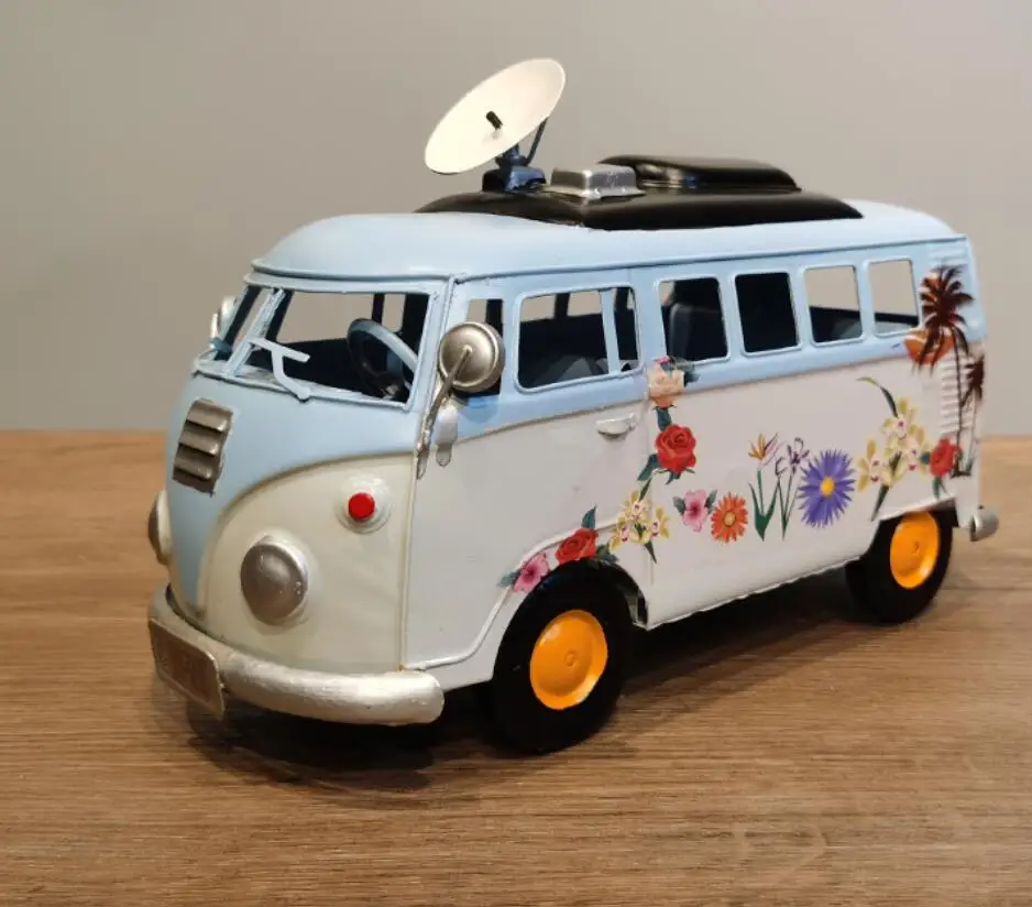 Handmade Vintage Vehicle Travel Bus Model Car Model Factory Custom Home ...