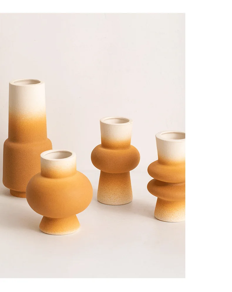 Hotsale Custom Logo Modern Desktop Gradientceramic Flower Vase ...