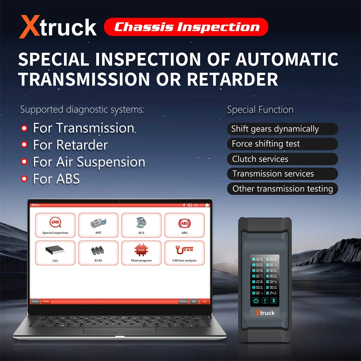 Full Set Chassis Inspection Tool X-truck Heavy Duty Truck ABS EBS RCS ...