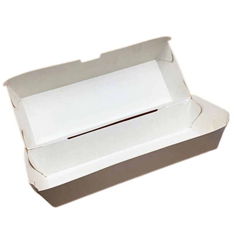 Brown Kraft Sustainable Hotdog Box Disposable Food Container Takeaway ...