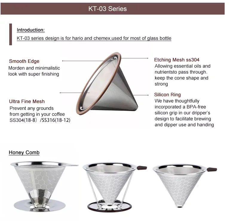 Portable Stainless Steel Pour Over Coffee Filter V60 Drip Coffee ...