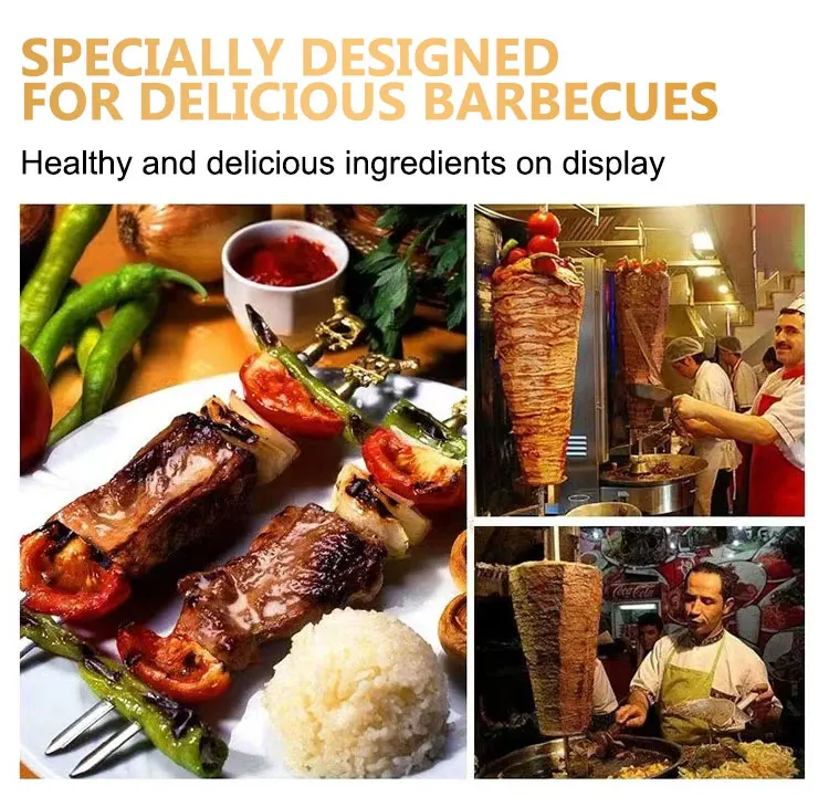 Manual Chicken Rotary Grill Machine Turkey Kebab Shawarma Machine For ...