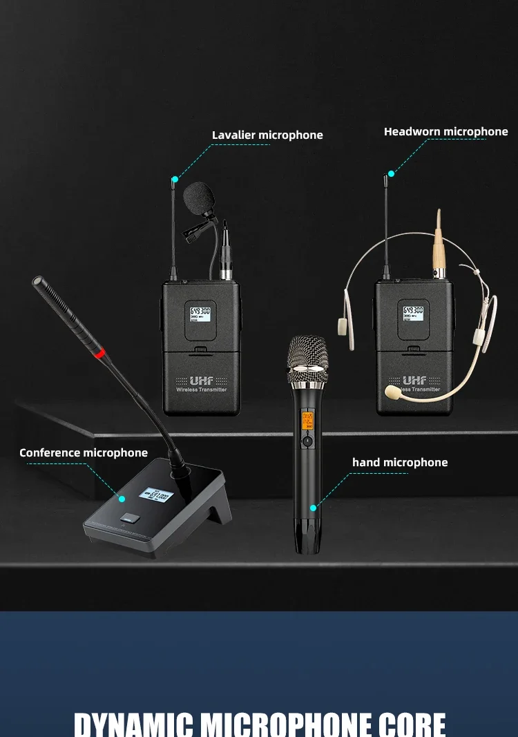 Professional Uhf Wireless Microphone With Recelvlng Antenna For Singing ...