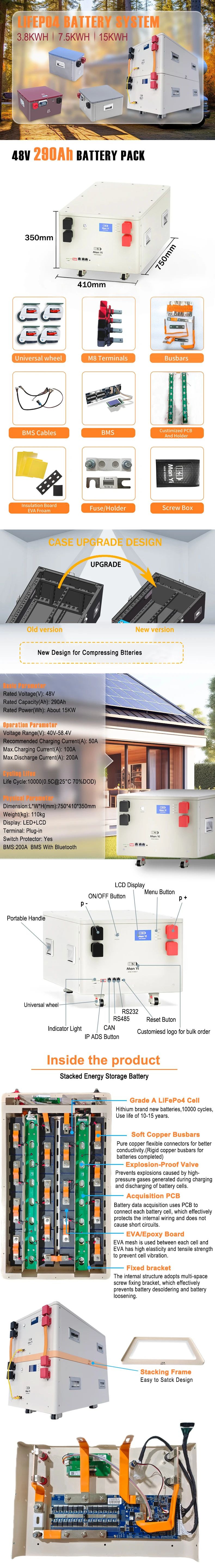 MANYI EU Stock 15kw Lithium Solar System - 48V Battery Pack
