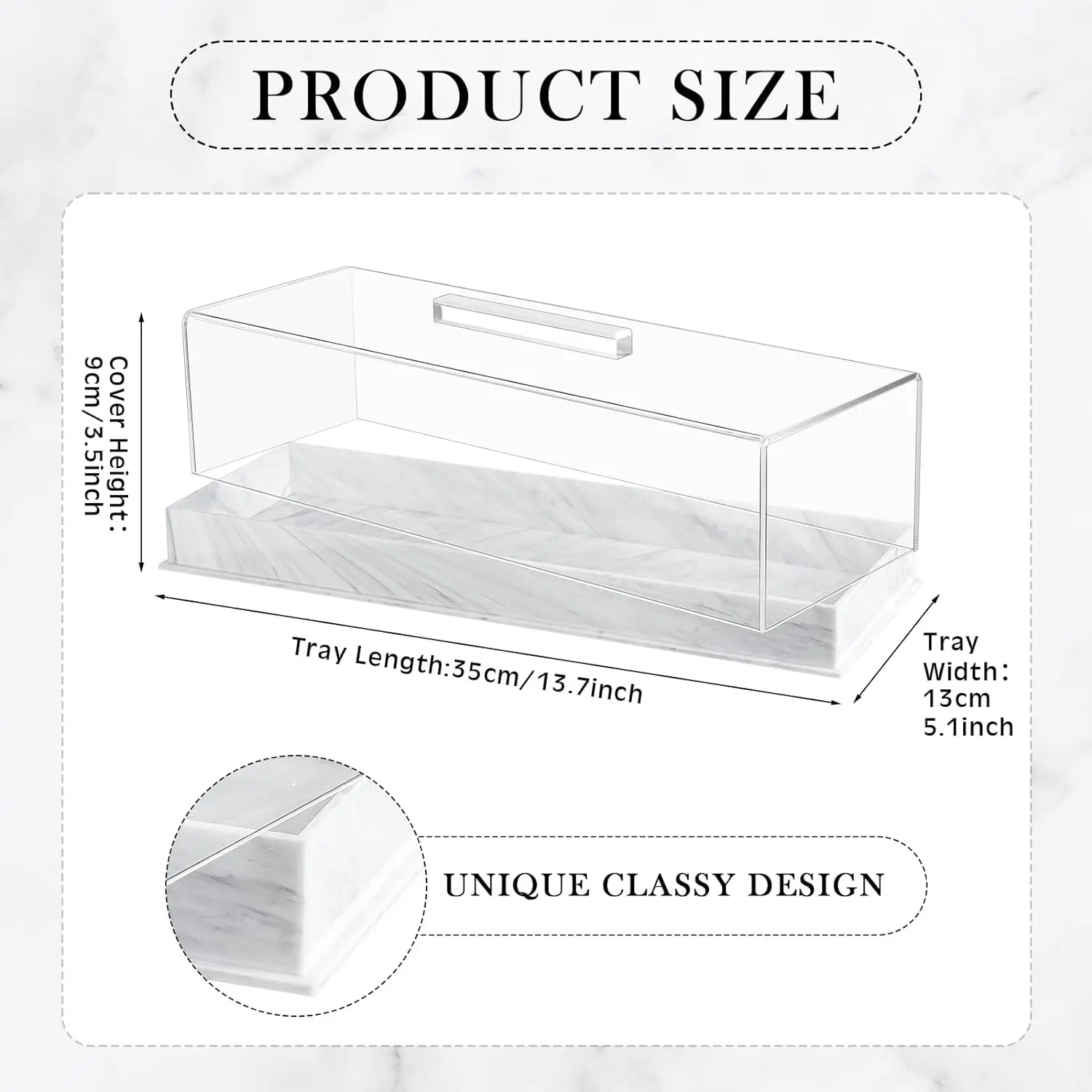 Acrylic Bread Box Rectangular Cake Tray With Lid Food Tray Dessert Cake ...