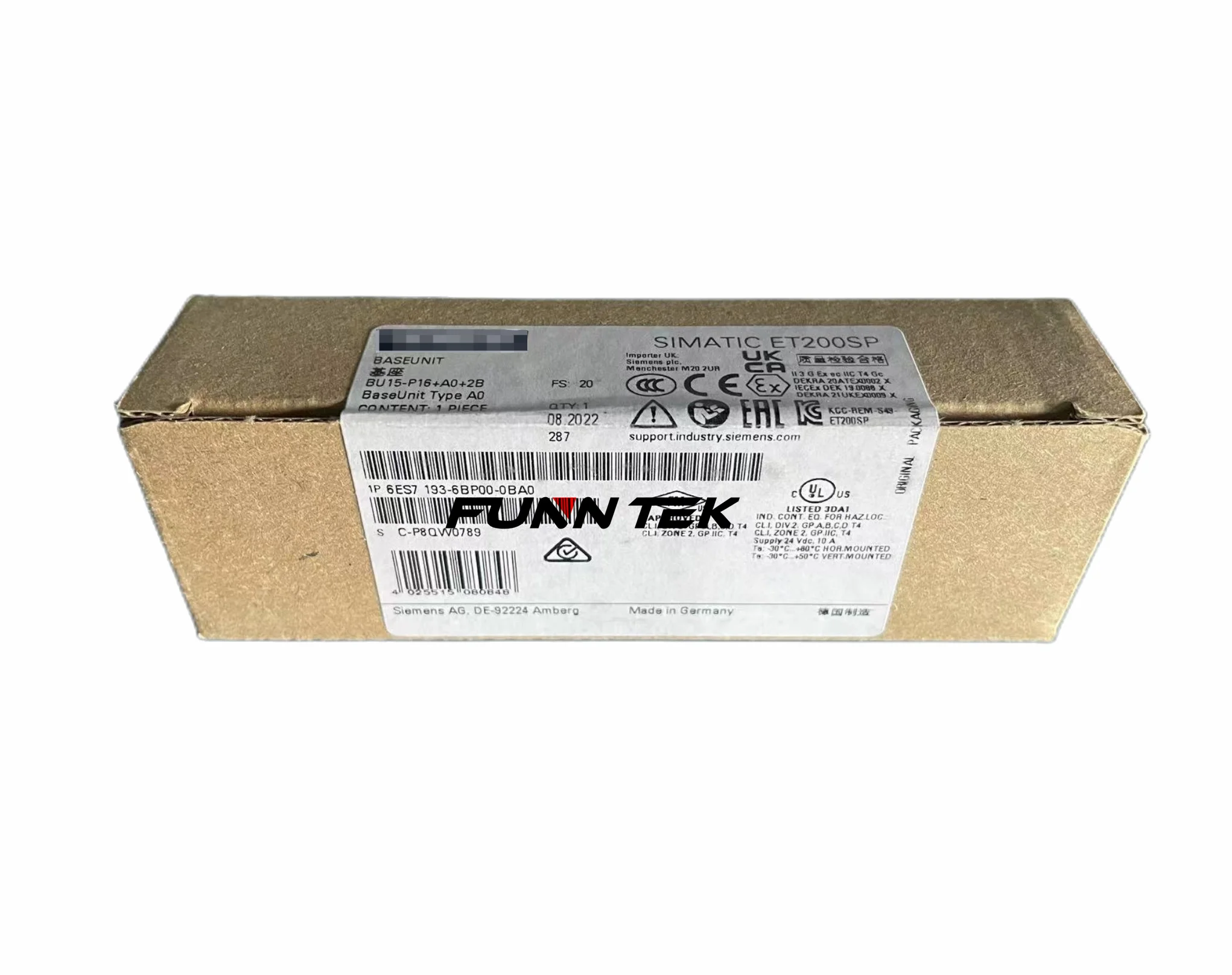SIMATIC ET 200SP BaseUnit BU15-P16+A0+2B BU type A0 6ES7193-6BP00-0BA0 ...
