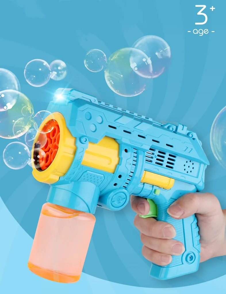 Allogogo Electric Soap Bubble Gun Machine 5 Holes Plastic Bubble Gun ...