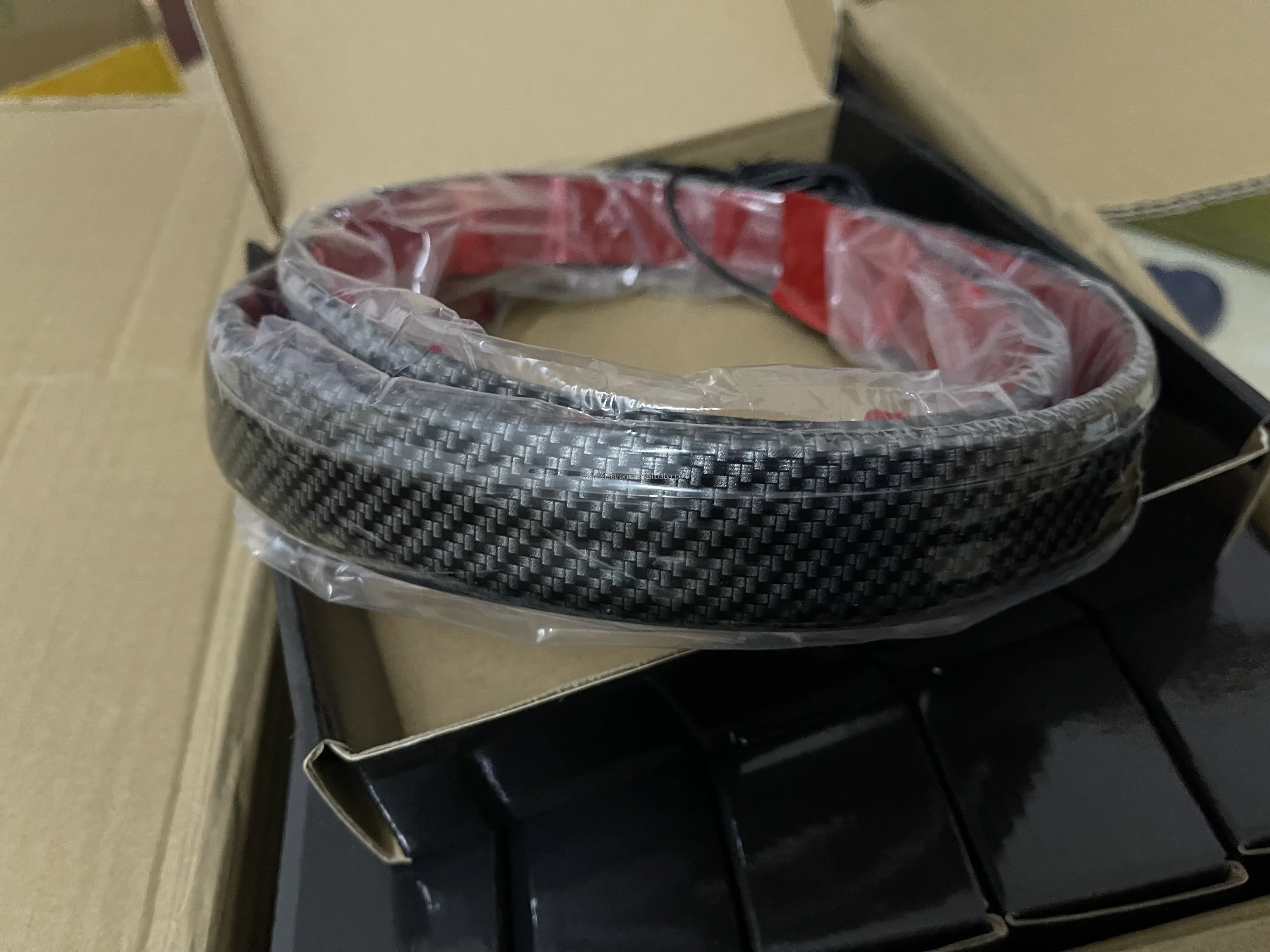 Universal External Carbon Fiber Pattern Car Rear Wing Brake Light Turn ...