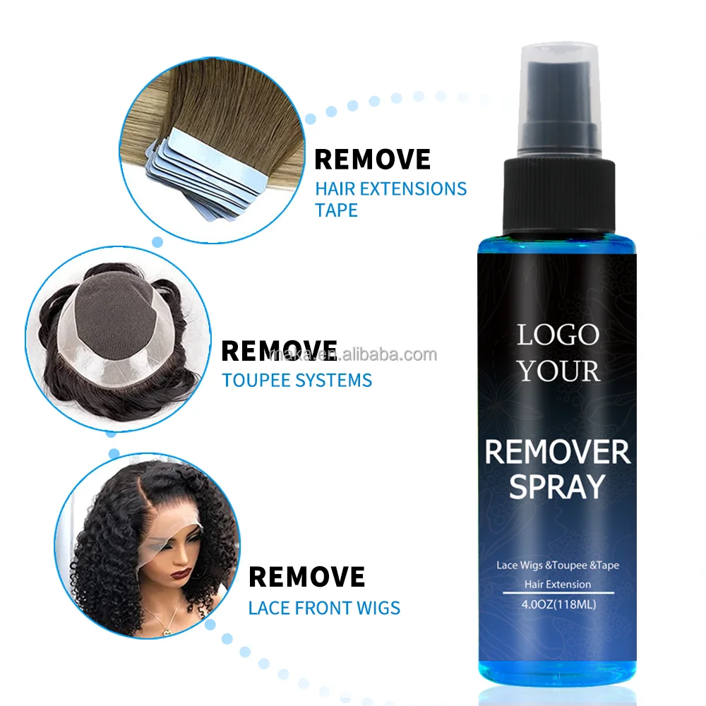 Custom Logo Tape Oil Based Alcohol Remover Spray for Hair Extension ...