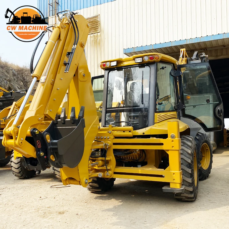 Cheap 4WD Mini Tractor Loader Backhoe 7 Multifunction Earth-Moving ...