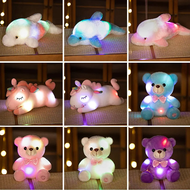 Children Kids Soft Toys Led Custom Plush Luminous Unicorn Doll Stuffed ...