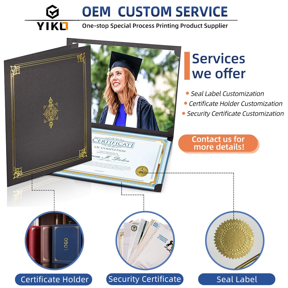 Custom Diploma Certificates with Gold Gilt Foil Embossing