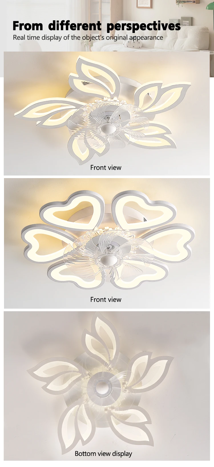 Modern Luxury Decorative Transparent Blade Ceiling Light Remote Control ...