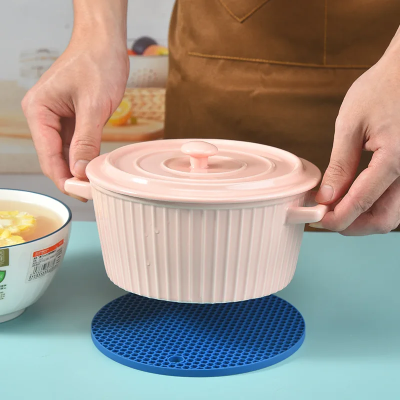 Non-slip Silicone Insulation Mat Honeycomb Multipurpose Drying Mat Pot ...