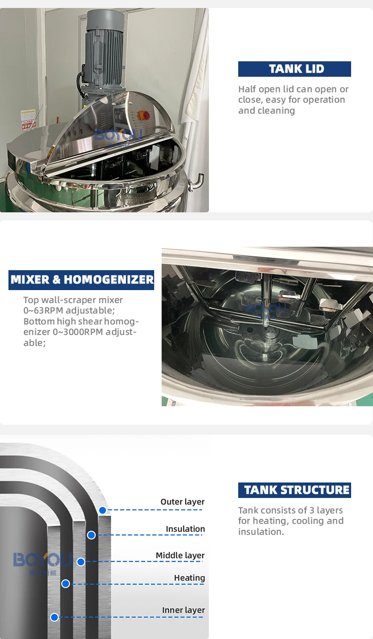 High Shear Homogenizer Mixer Heating Agitator Mixing Tank for Food ...