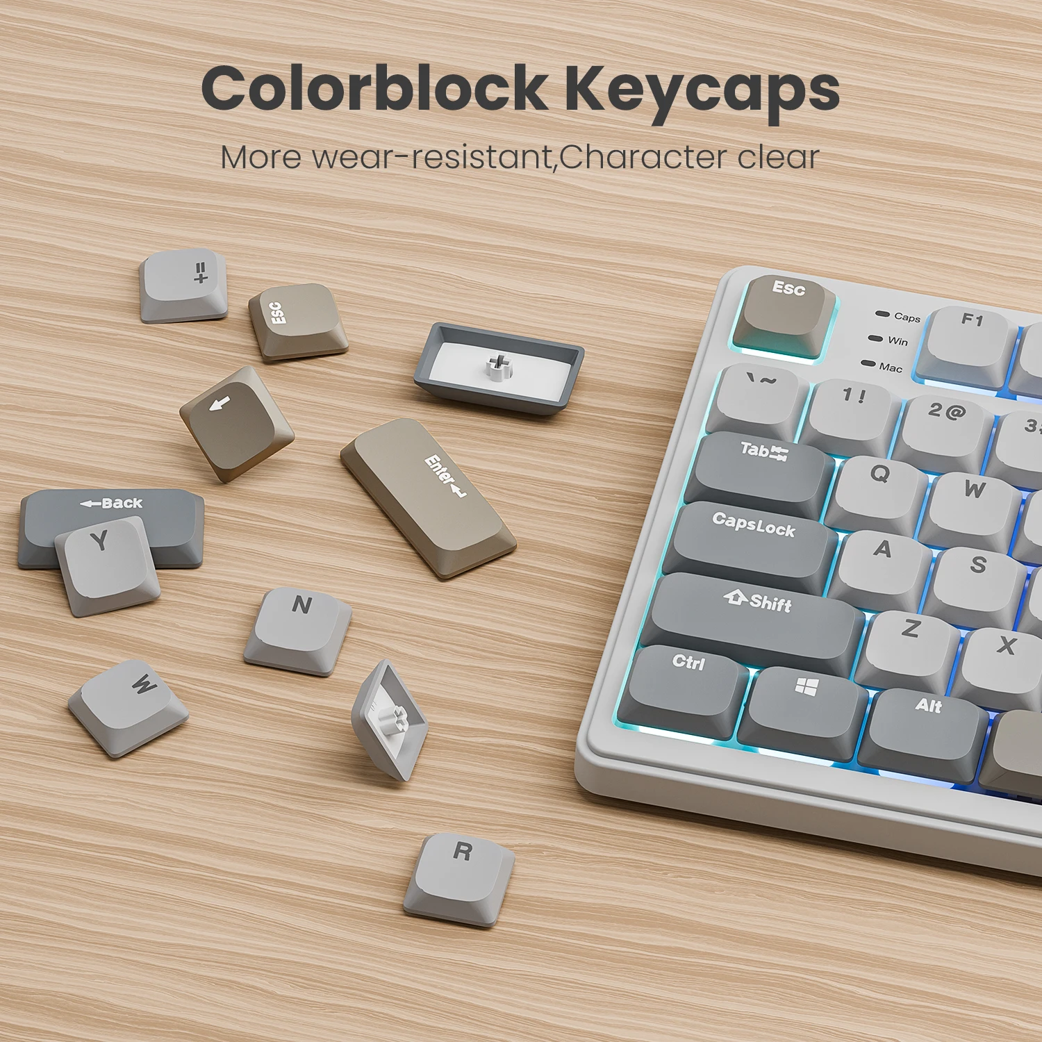 ROYAL KLUDGE RK N80 - Low Profile Wireless Mechanical Keyboard