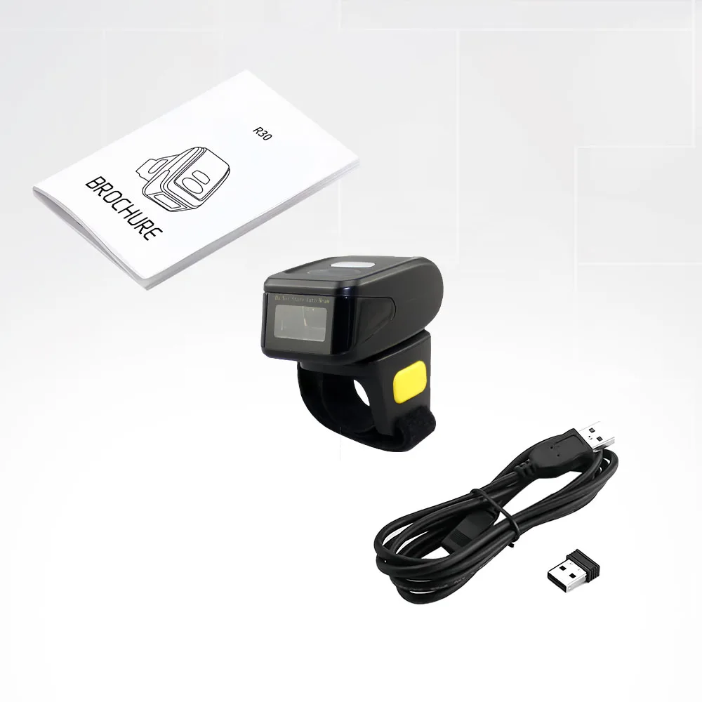 New Ring Finger Scanner Mini Pocket Barcode Reader Wireless 2d Wearable ...