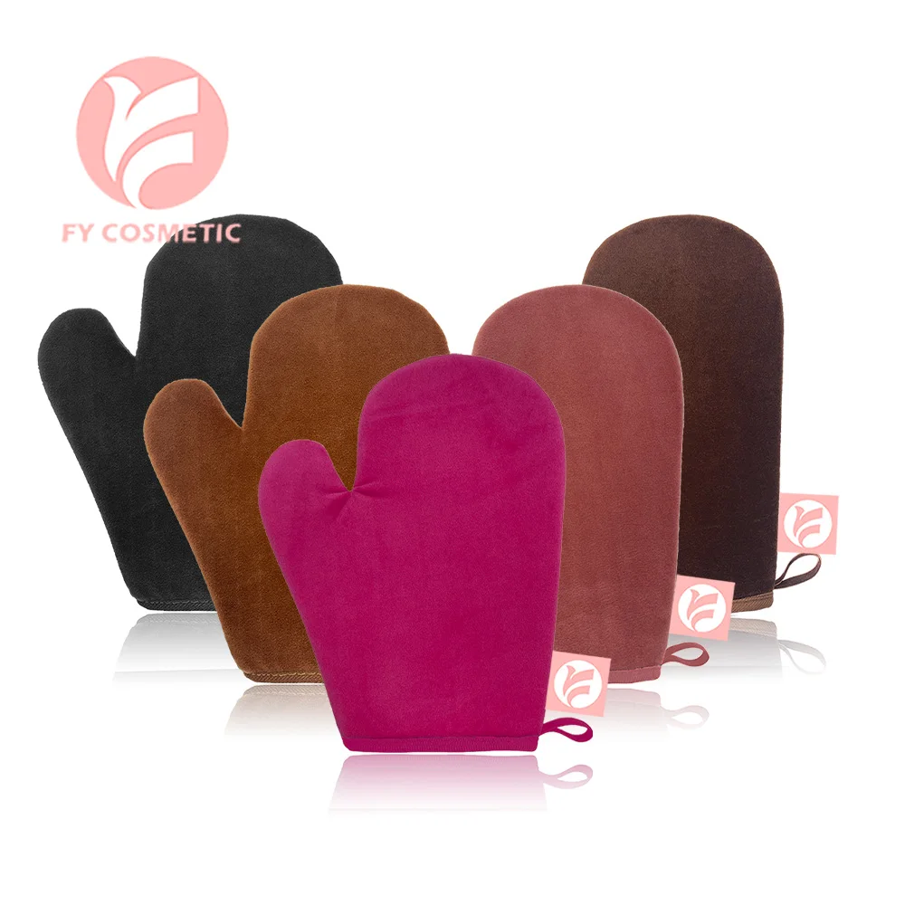 Oem Custom Color Logo Dual Sided Super Soft Deluxe Velvet Tanning Mitt ...