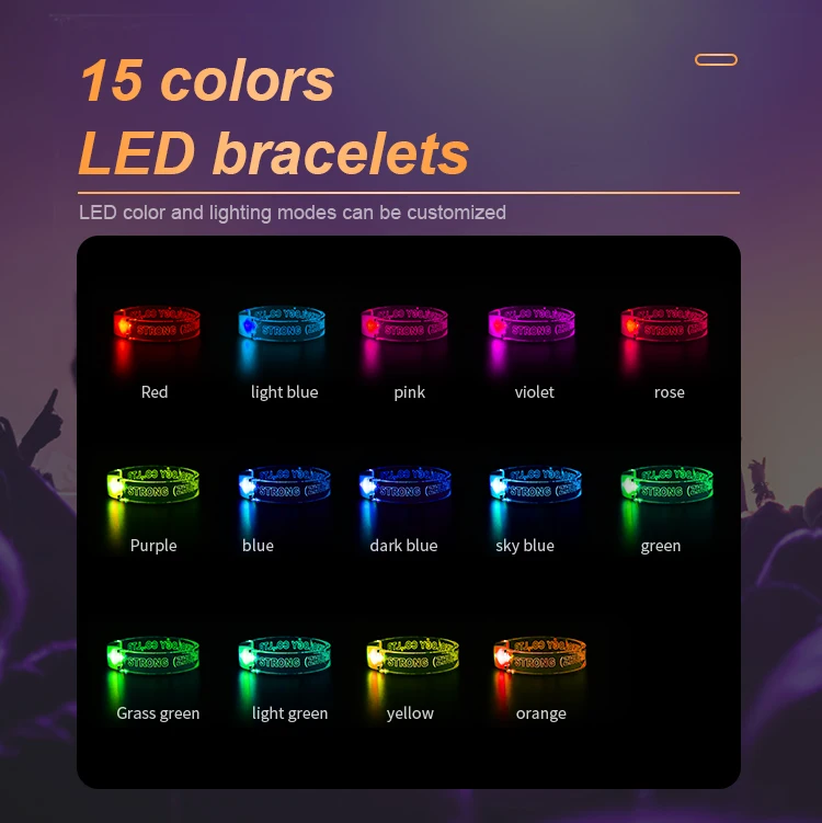 Party Supplies Favors Flashing Light up Bracelet Factory Custom Plastic ...