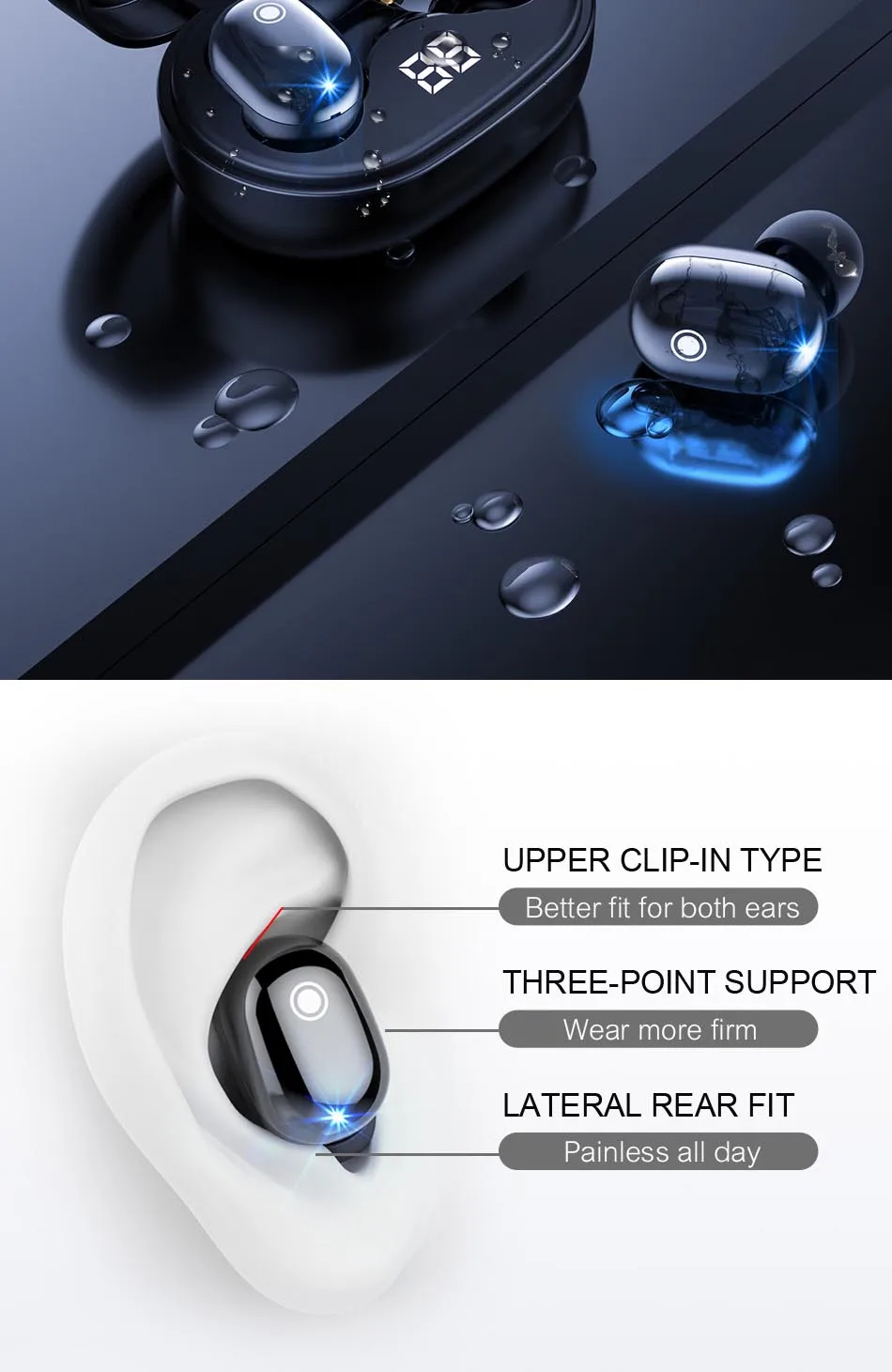 E6S TWS Earbuds - Wireless Noise Cancelling Bluetooth Headphones