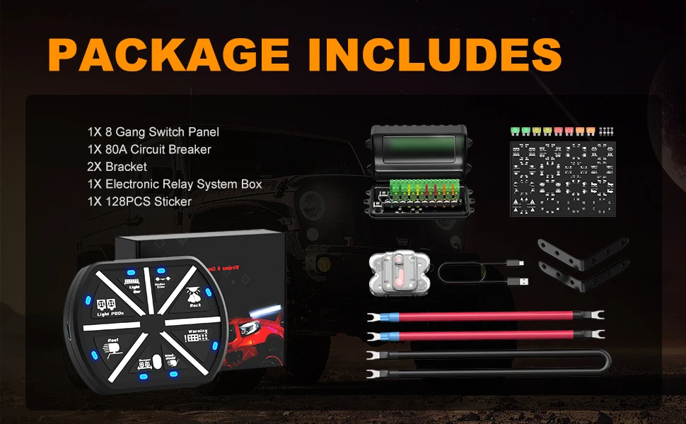 Universal 8 Gang LED Switch Control Panels for Cars