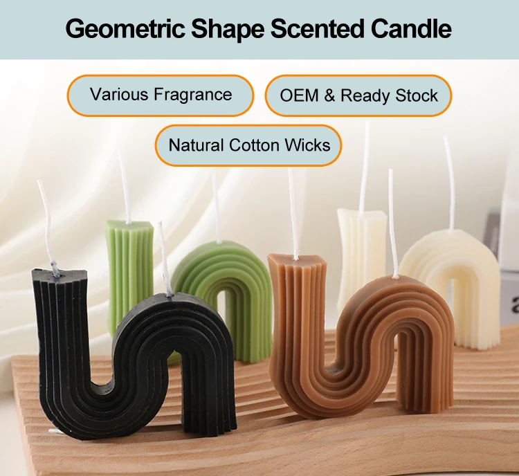 Wholesale Geometric S Shaped Scented Soy Wax Candles For Wedding Spa ...