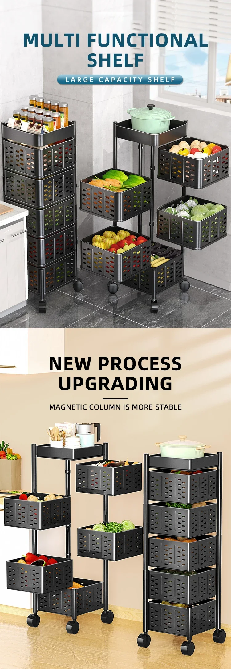 5 Layers Storage Layered Shelf Floor Standing Corner Metal Storage Rack ...