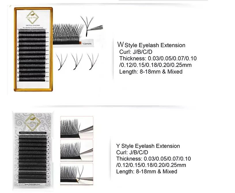 Volume Easy Fanning Eyelash Extensions Faux Mink Flare Easy Fan Eyelash Extension Synthetic Hair ...