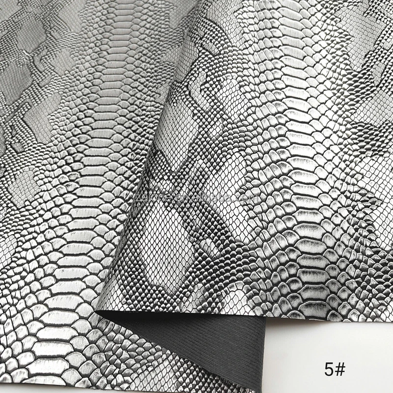 Retro Embossed Metallic Colorful Snake Print Textured Pattern PU Faux ...