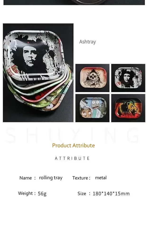 18*14cm Custom Metal Tin Rolling Tray Small Size Trays Rolling Smoking ...