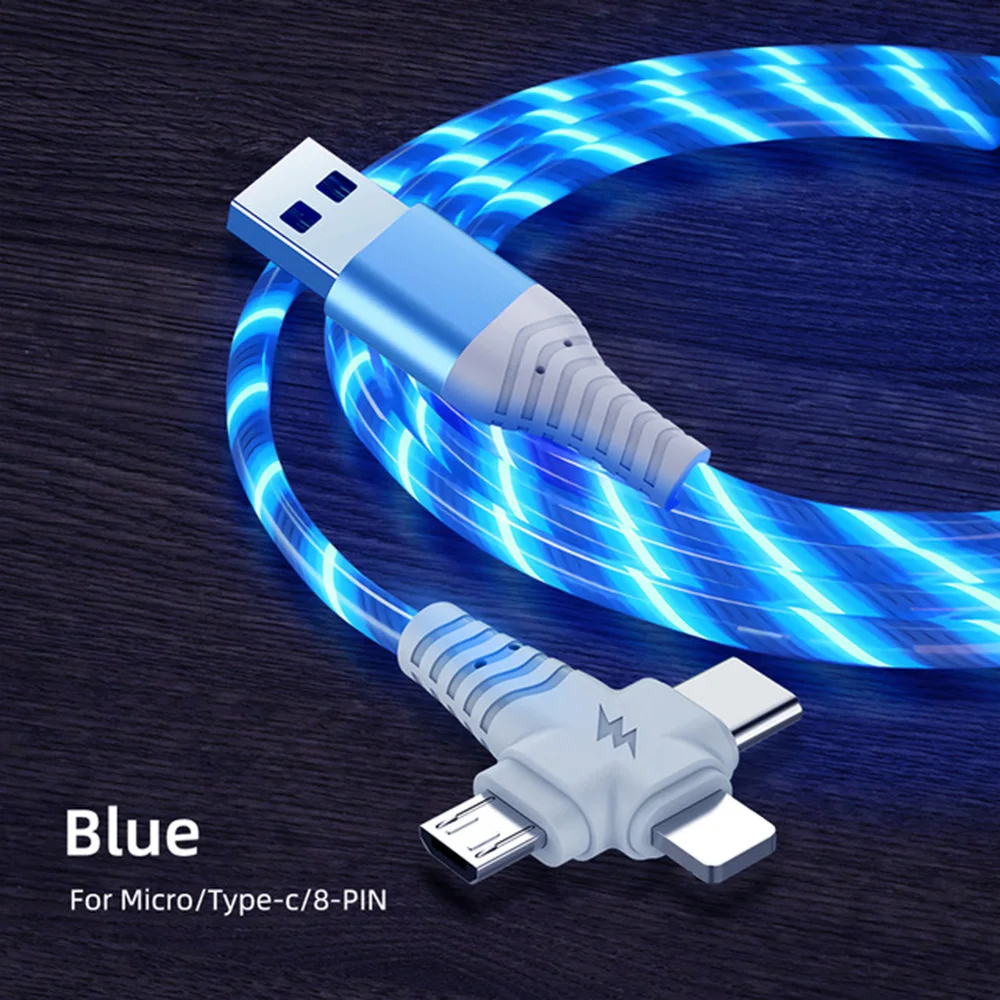 30% off Streamer LED Flowing Light Fast Charging 3 in 1 USB Cable