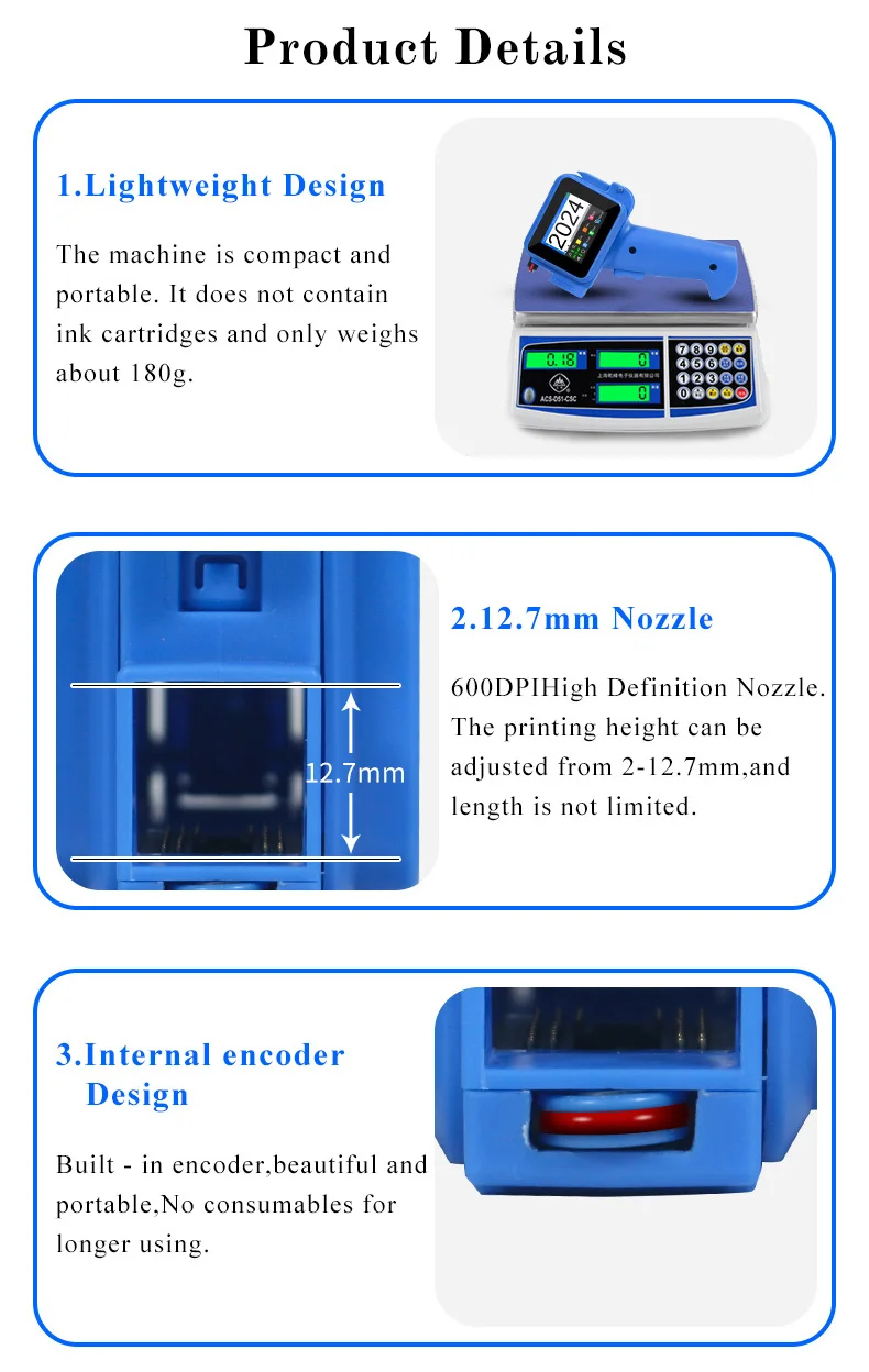 Portable Printer Handheld Mini Inkjet Printer for Number/Logo/Expiry ...