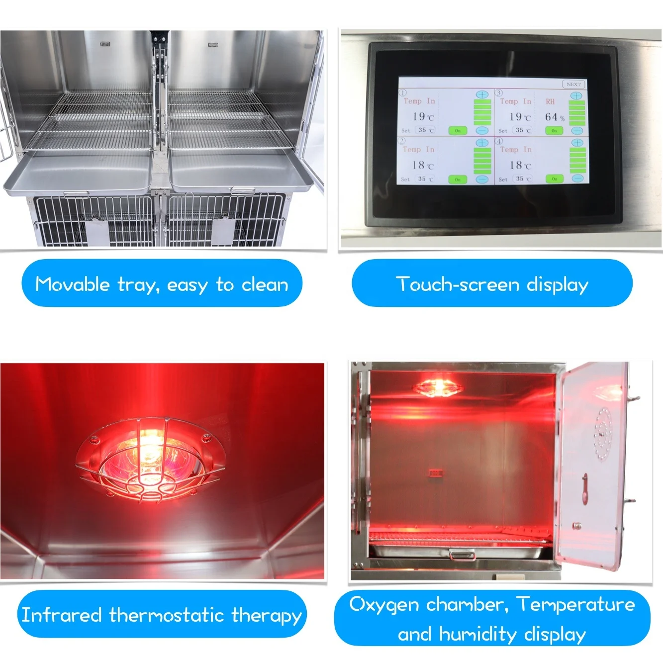 Luxury Stainless Steel ICU Unit for Dogs - High-End Medical Canine Cage ...