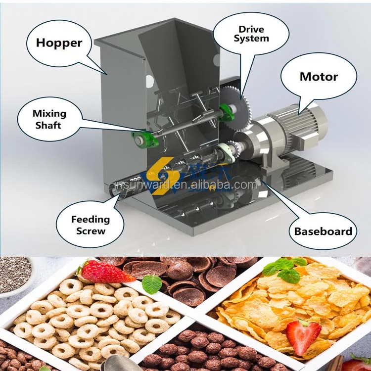 Breakfast Cereal Extruder Machinery Maker Manufacturer Corn Flakes ...
