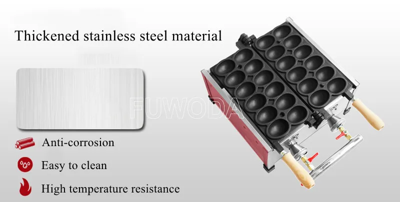 Commercial Electric Mini Oval Waffle Maker Takoyaki Ball Non-stick ...