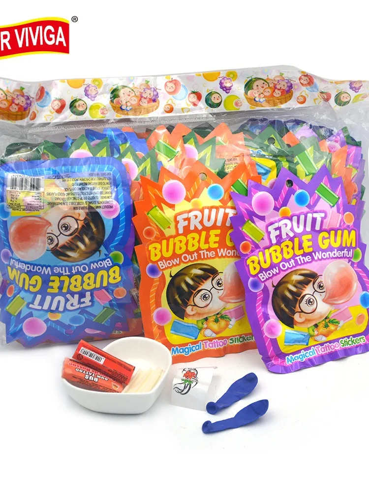 Funny Fruit Bubble Gum With Magical Tattoo Sticker And Wonderful ...