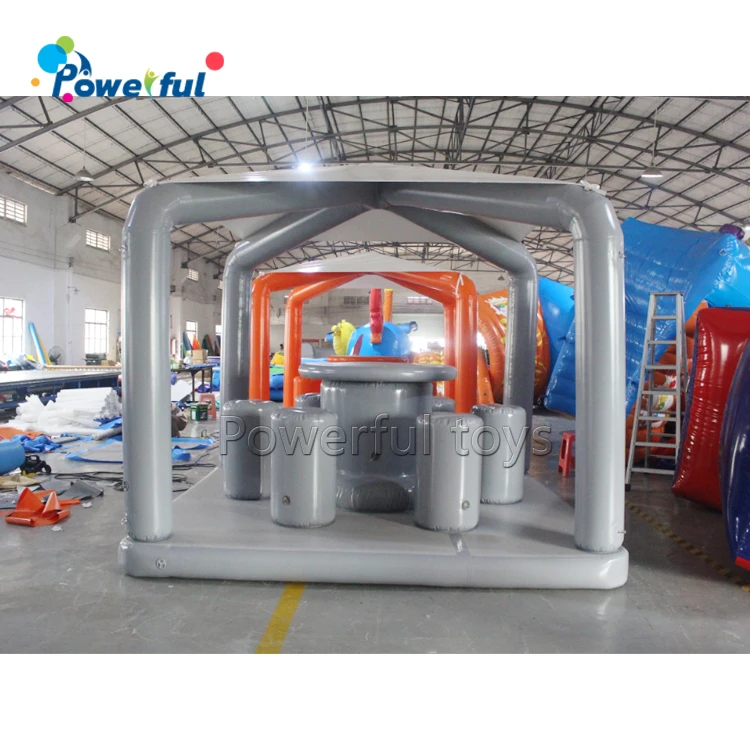 6 Person Floating Cabana Inflatable Floating Bar Island Platform With ...