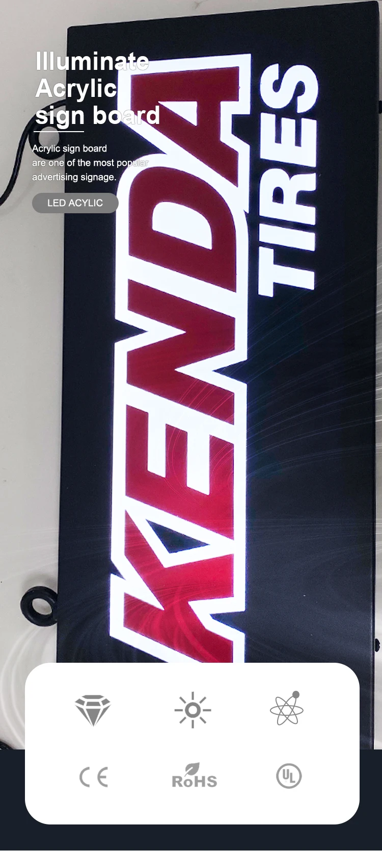 Custom Acrylic Led Round Double Sided Light Box Commercial Signs - Buy ...