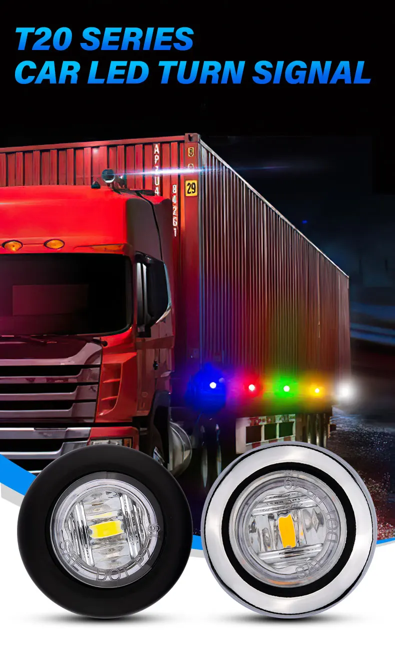 Stainless Rubber Bezel Ip67 Waterproof Truck And Trailer Side Light ...