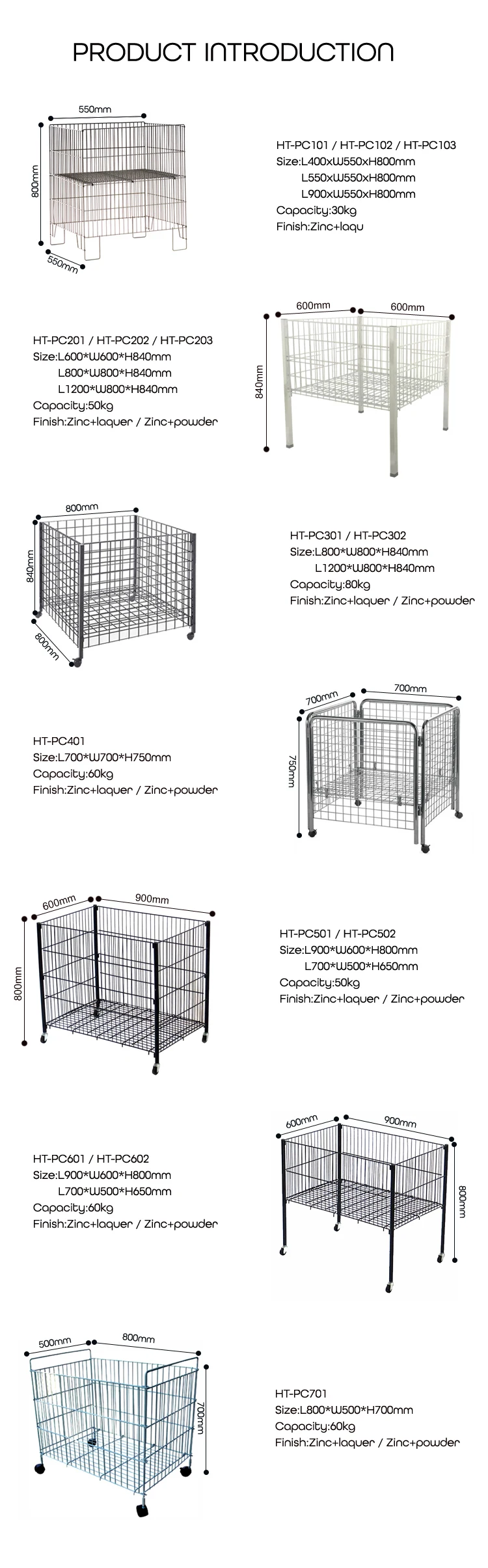 Supermarket Metal Folding Wire Dump Bin Mesh Metal Cage For Display ...