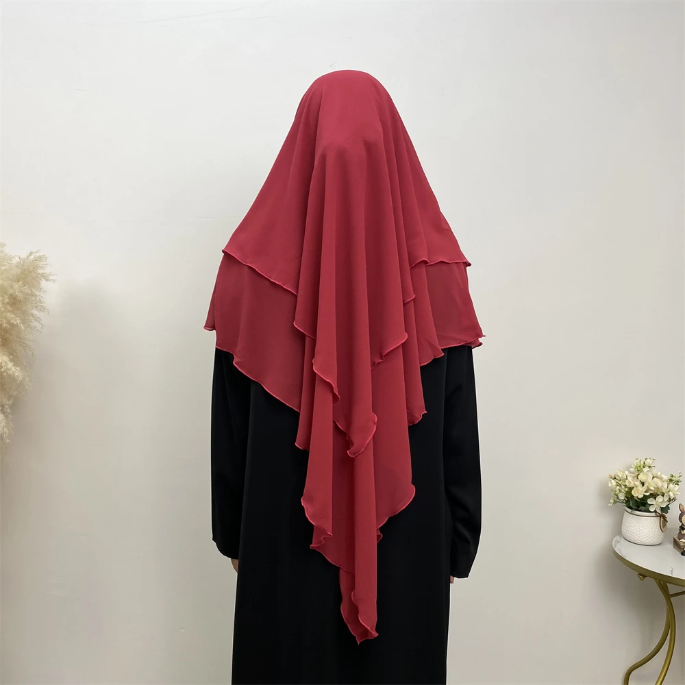 Shop 2305# New Front Back 2 Layer Chiffon Khimar Hijab