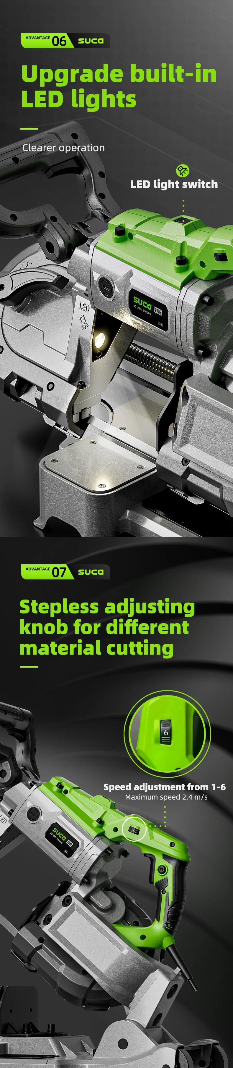 Suca Mini Hand Held Band Saws Benchtop Metal Cutting Bandsaws Small ...