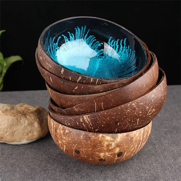 Reusable Wooden Coconut Shells Bowls Eco-friendly Wholesale Handmade ...