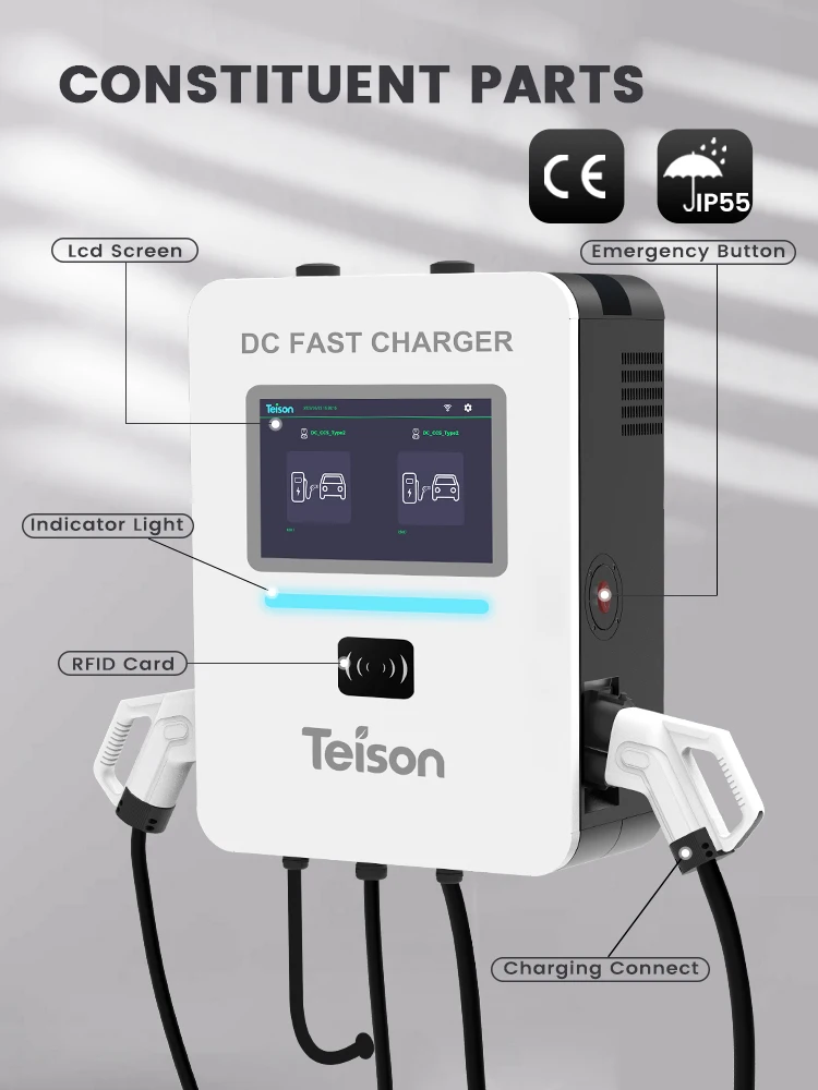 Teison 30kw Dc Wall Mounted Home Ev Fast Charging Station Ccs-1/2 For ...