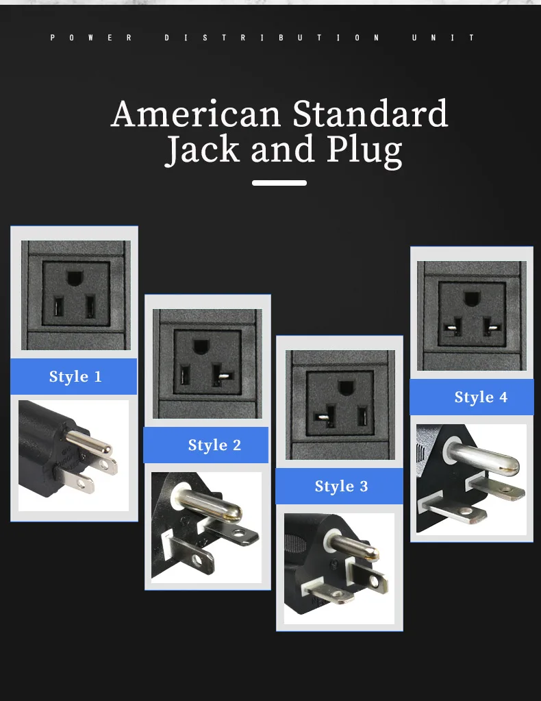20a 125v 2500w Pdu 19 Inch Power Distribution Units 10 Ways Usa Type ...