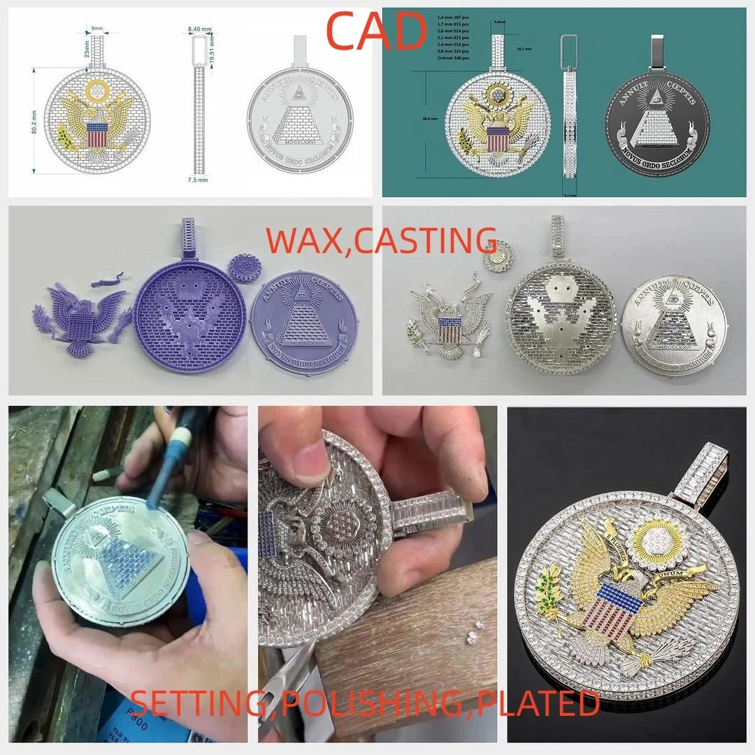 Luxury Rappers 20mm Iced Out Rose Gold Chain Emerald Cut Moissanite ...