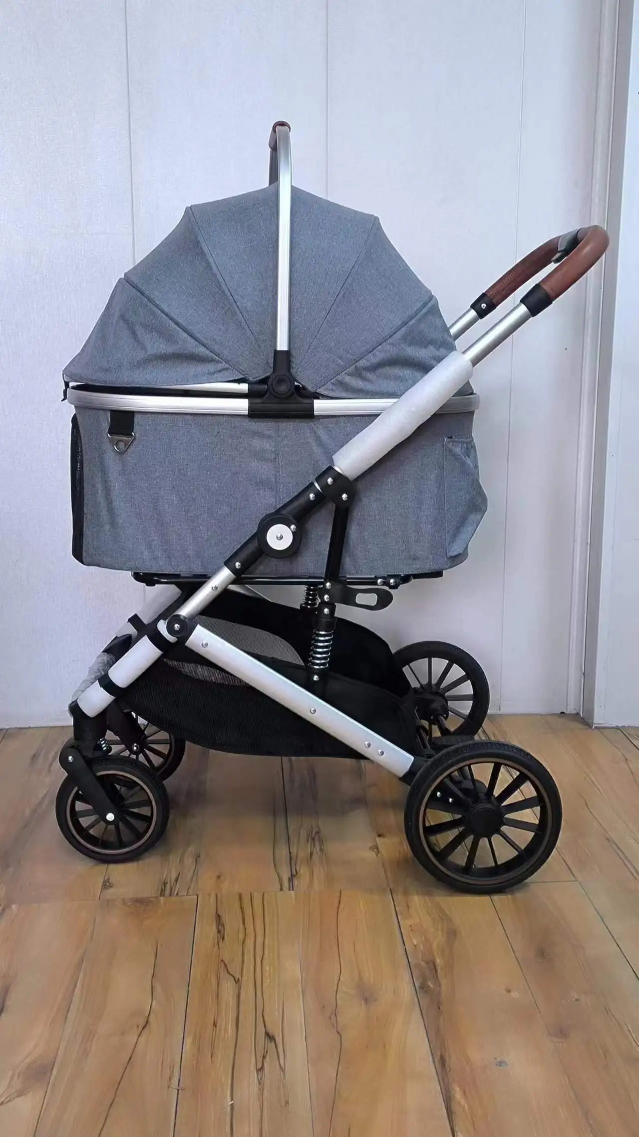 Luxury Easy Fold Removable Liner Storage Basket Pet Dog Stroller - Buy ...